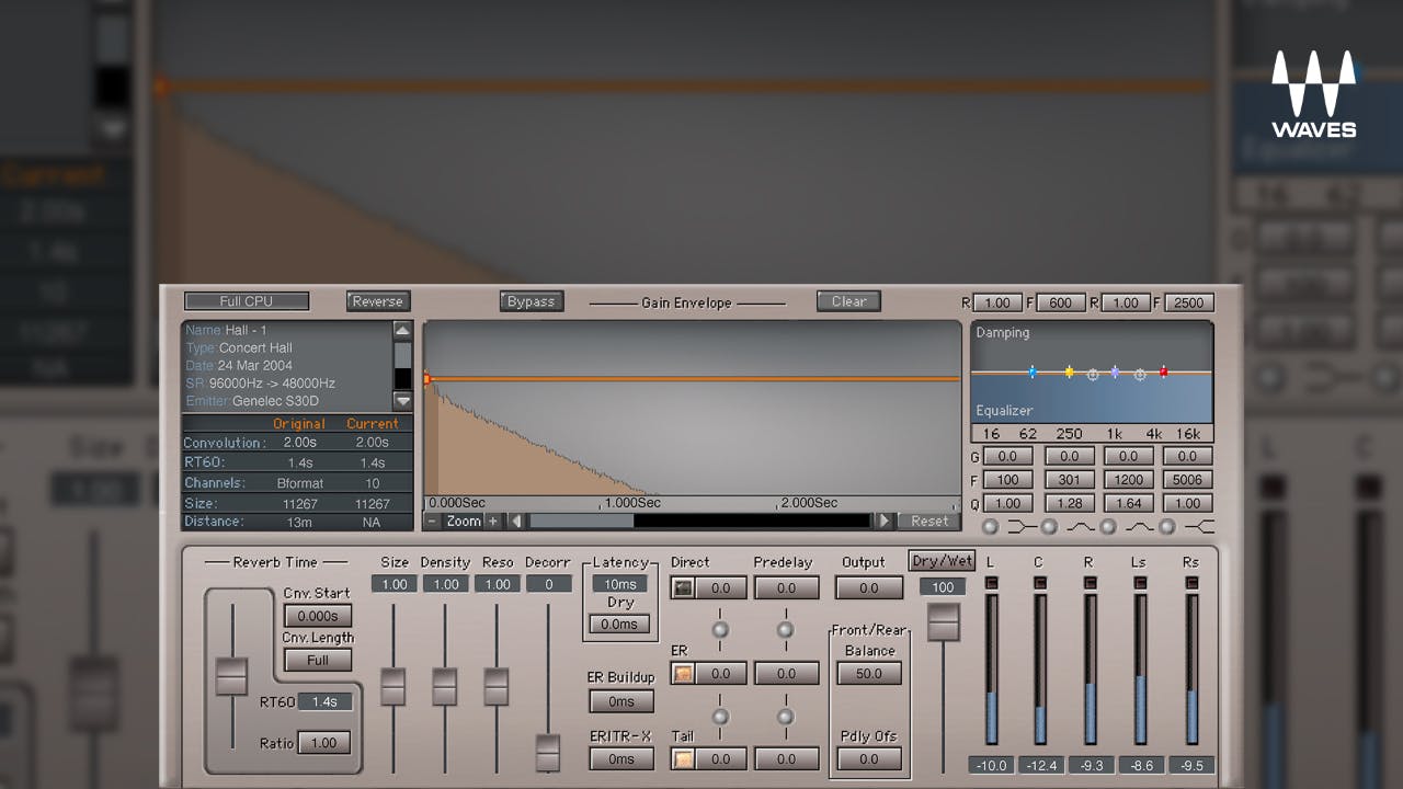 IR-360 Surround Convolution Reverb Plugin - Waves Audio
