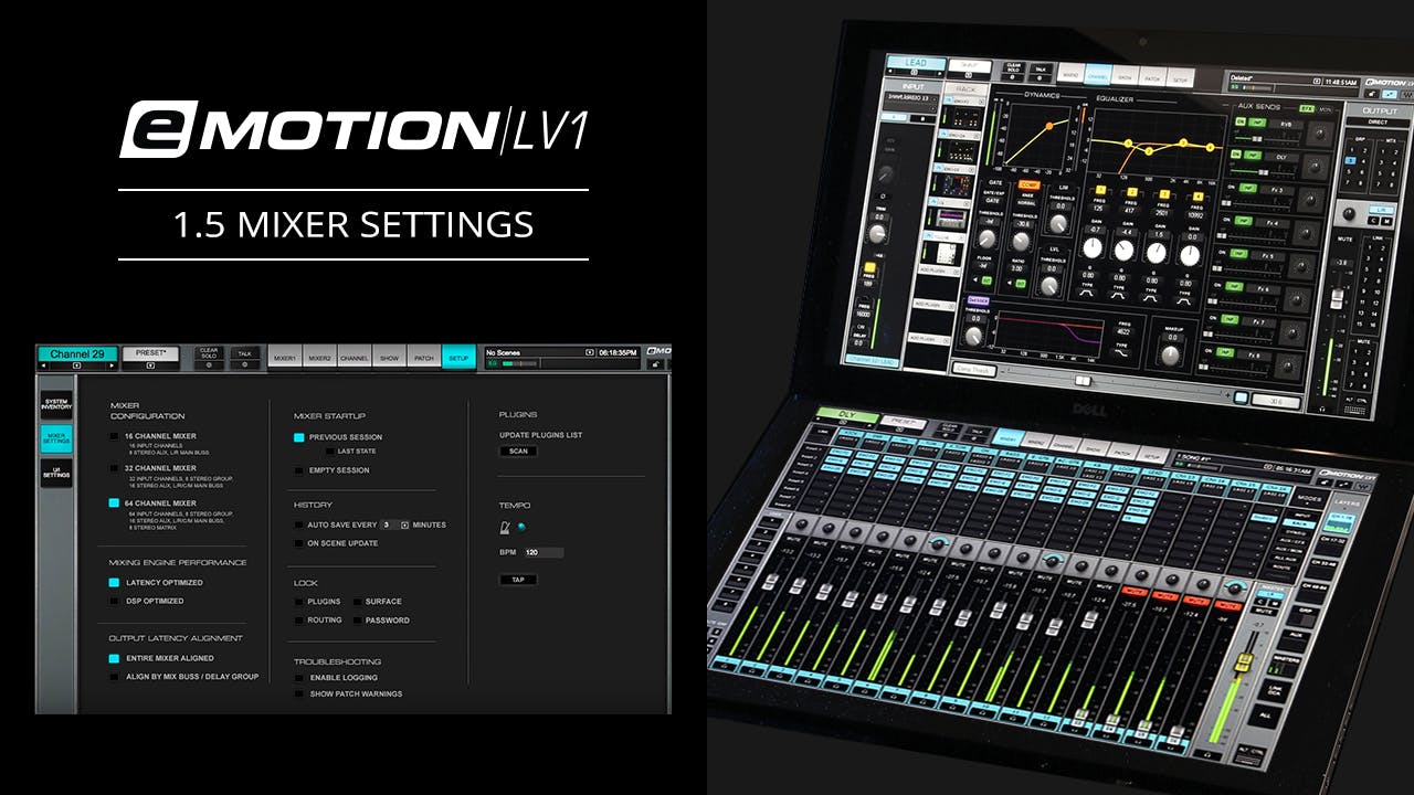 eMotion LV1 Tutorial 1.5: Setup Window – Mixer Settings | Videos