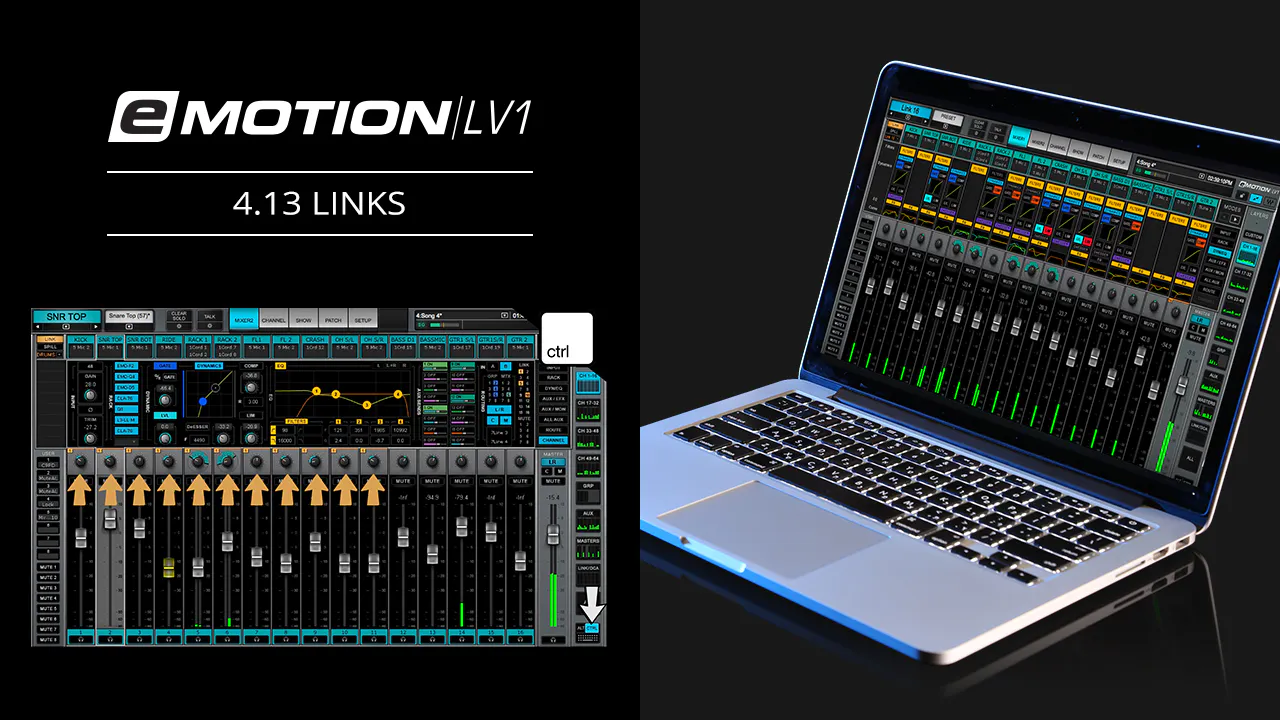 eMotion LV1 Tutorial 4.13: Mixer Window – Links | Videos